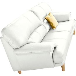 Trendmanufaktur 3-Sitzer &raquo;Cecilia, Sofa in italienischem Design&laquo; mit tollem Sitzkomfort, extrabequeme Armlehnen, Holzf&uuml;&szlig;e wei&szlig; B/H/T: 200cm x 87cm x 