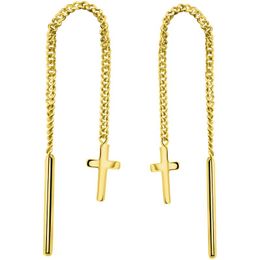 Firetti Damen Paar Ohrh&auml;nger &raquo;Schmuck Geschenk Gold 375 Ohrschmuck Ohrringe Kreuz&laquo; gold Gelbgold 375