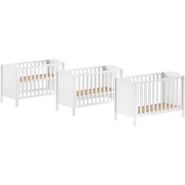 Vipack Babybett &raquo;Amori 60/120 mit verstellbarem Lattenrost, sehr stabil gebaut&laquo; mit geschwungenem Kopfteil und Herz Ornament, wei&szlig; lackiert wei&szlig; 