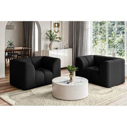 OTTO home Sessel &raquo;TUURE Verl&auml;ssliche Qualit&auml;t, moderne Steppung, Breite 134cm&laquo; Bubble Optik, hoher Sitzkomfort, Wellenunterfederung schwarz 100% 