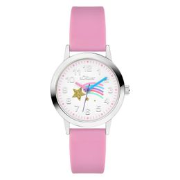 s.Oliver Damen s.Oliver Quarzuhr &raquo;The Twinkle Fun&laquo; Armbanduhr, Silikonarmband, Kinderuhr, M&auml;dchen, analog rosa Einheitsgr&ouml;&szlig;e