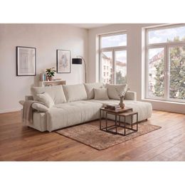 Collection AB Ecksofa &raquo;Funtastic, Breite 213 cm&laquo; mit Schlaffunktion, Bettkasten, Armverstellung und Bonnelfederkern beige 100%Polyester B/H/T: 213cm x