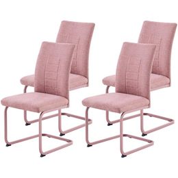 Hela Freischwinger &raquo;AUGUSTA&laquo; (Set) 4 Stk.XL-Sitzbreite, Wellenfederung, 140kg belastbar, Gestell angepasst Metall, Polyester, Stoff B/H/T: 48cm x 98cm