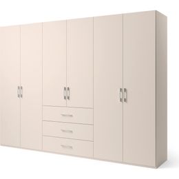 set one by Musterring Dreht&uuml;renschrank &raquo;Henderson&laquo; mit 3 Schubladen, inkl. Fachb&ouml;den und Kleiderstangen beige Holzwerkstoff B/H/T: 301cm x 223cm x 