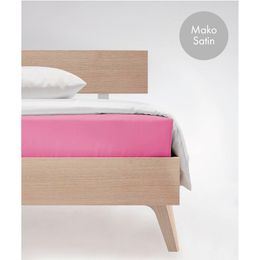 Fleuresse Spannbettlaken &raquo;Colours in Gr. 90x200, 140x200 oder 180x200 cm&laquo; Mako Satin, f&uuml;r Matratzen bis 23 cm H&ouml;he, Bettlaken, Spannbetttuch pink Mako