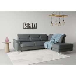 Sit & More sit&more Ecksofa &raquo;Sinatra L-Form&laquo; mit Ottomane, optional mit Kopfteilverstellung und Armteilfunktion grau 98% Polyester, 2% Polyamid B/H/T: 251cm x 