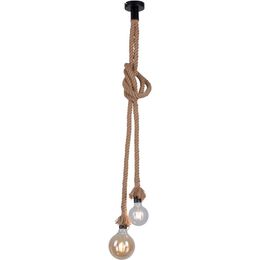 JUST LIGHT Pendelleuchte &raquo;ROPE&laquo; E27 1 Stk. H&auml;ngeleuchte, H&auml;ngelampe schwarz 2, &Oslash; 10cm H: 120cm, 1 Stk.