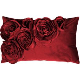 Pad Dekokissen &raquo;Floral&laquo; 3D rot Polyester B/L: 30cm x 50cm, 1 Stk.