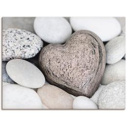 Artland Wandbild &raquo;Steinherz&laquo; Zen 1 Stk. tlg. als Leinwandbild, Poster in verschied. Gr&ouml;&szlig;en grau Leinwand B/H/T: 40cm x 30cm, Leinwandbild Zen Querformat, 1 