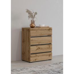 OTTO home Kommode &raquo;Cross,Breite 60 cm, moderne grifflose Sideboard,4 Schubk&auml;sten&laquo; Schubladenschrank mit viel Stauraum, Flur Highboard schwarz B/H/T: 