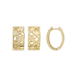 Firetti Damen Paar Creolen &raquo;Schmuck Geschenk Silber 925 Herzen&laquo; Made in Germany - mit Zirkonia (synth.) gold Silber 925 (Sterlingsilber)
