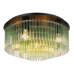 Globo LIGHTING Deckenleuchte &raquo;GORLEY&laquo; E27 1 Stk. Deckenlampe Glasst&auml;be gr&uuml;n klar verlaufend elegant Wohnzimmer &Oslash; 50cm H: 25cm, 1 Stk.