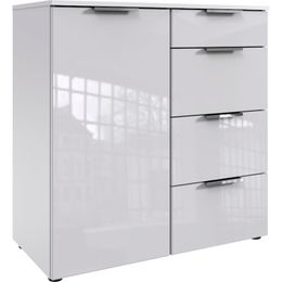 wimex Kombikommode &raquo;Level36 C by fresh to go&laquo; mit Glaselementen auf der Front, soft-close Funktion, 81cm breit wei&szlig; Holzwerkstoff B/H/T: 81cm x 84cm x 41cm,