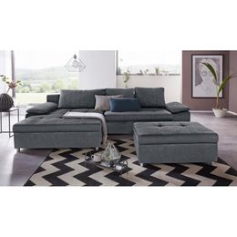 OTTO home Ecksofa &raquo;Labene L-Form&laquo; wahlweise mit Schlaffunktion und Bettkasten, auch als XXL-Variante grau Struktur fein (95% Polyester, 5% Polyamid);