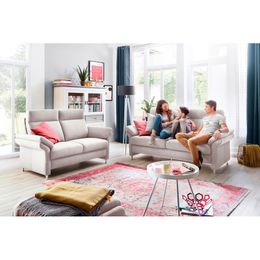 Home Affaire Polstergarnitur &raquo;Mailand&laquo; Set: 3-Sitzer, 2-Sitzer und Sessel, wahlweise mit Move-Funktion beige 100% Polyester B/H/T: 103cm x 89cm, Easy 