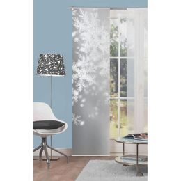 Home Wohnideen Schiebegardine &raquo;FLOCKE&laquo; Klettband 1 Stk. tlg. HxB: 245x60, inkl. Befestigungszubeh&ouml;r grau Polyester 245cm, Klettband, 60cm