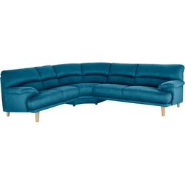 Trendmanufaktur Polsterecke &raquo;Cecilia, italienisches Designsprache, modern und komfortabel, L-Form,&laquo; toller Sitzkomfort und bequeme Armlehnen blau B/H/