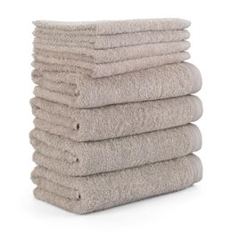 M&ouml;ve Handtuch Set &raquo;Superwuschel 100% Premium Cotton Baumwolle,&laquo; 8 Walkfrottier Spar-Set, Made in Germany, Handtuch Set mit Bord&uuml;re, einfarbig, weich wei&szlig; 