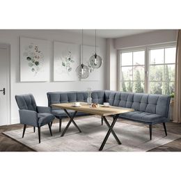 exxpo - sofa fashion Essbank &raquo;Mocca Essbank, Sitzbank&laquo; hoher Sitzkomfort, bequem und elegant, hochwertige Detailverarbeitung grau B/H/T: 260cm x 94cm 
