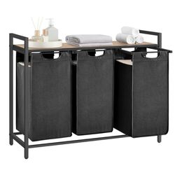 Boxxx W&auml;schekorb, Schwarz, Eiche, Metall, Textil, Holzwerkstoff, 114 L, rechteckig, 92.5x72x33 cm, Tragegriffe, Ordnen & Aufbewahren, W&auml;schek&ouml;rbe & Tonnen