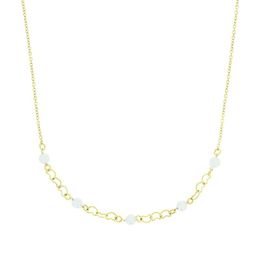 Amor Damen Kette ohne Anh&auml;nger &raquo;Herzchen&laquo; mit Glasperle Edelstahl Perlen, L: 45 B: 1,3mm