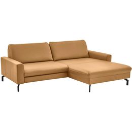 Die PlanBar Ecksofa &raquo;PN-EM20028 L-Form ohne Kopfst&uuml;tzen&laquo; wahlweise mit motorischem Canape gelb B/H/T: 248cm x 89cm x 179cm, Glattleder TORRO Stoff, 