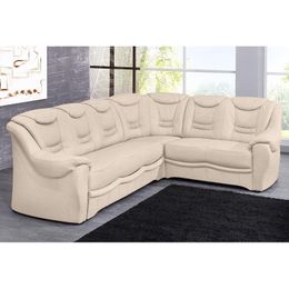 Sit & More sit&more Ecksofa &raquo;Bansin L-Form&laquo; wahlweise mit Schlaffunktion beige Luxus-Microfaser ALTARA NUBUCK (100% Polyester);SOFTLUX -Kunstleder;NaturLEDER (