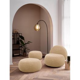 Home Affaire Polsterhocker &raquo;Mithras I Lieferzeit nur 2 Wochen, passend zum Sessel Mithras II&laquo; Boucl&eacute; oder Fellimitat, Durchmesser 65 oder 85 cm grau 