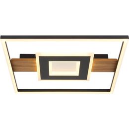 Globo LIGHTING LED Deckenleuchte &raquo;PIKARA&laquo; LED-Modul Warmwei&szlig; Deckenlampe/holzoptik/Acrylkristalle klar/modern Einheitsgr&ouml;&szlig;e