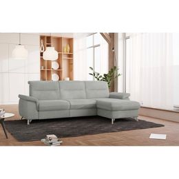 Sit & More sit&more Ecksofa &raquo;Astoria L-Form&laquo; wahlweise mit motorischer Relaxfunktion grau 100% Polyester B/H/T: 260cm x 91cm x 175cm, Flachgewebe, Recamiere 