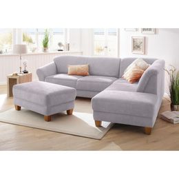 OTTO home Ecksofa &raquo;Gotland L-Form&laquo; wahlweise mit Sitztiefenverstellung + Bettkasten grau Struktur (100% Polypropylen);Luxus-Microfaser ALTARA NUBUCK (