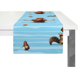 WIRTH Tischl&auml;ufer &raquo;Ice Age&laquo; Disney blau Polyester B/L: 150cm x 50cm, 1 Stk.