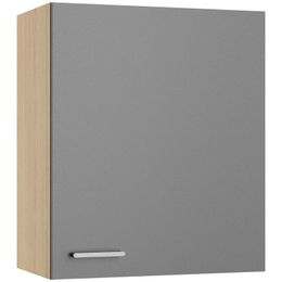 KOCHSTATION H&auml;ngeschrank &raquo;KS-Lucy&laquo; Breite 60 cm, mit 1 T&uuml;r, 2 Einlegeb&ouml;den, Soft-Close grau Eiche hell, B/H/T: 60cm x 70,4cm x 34,6cm, T&uuml;ren: 1 Stk.