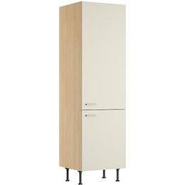KOCHSTATION Vorratsschrank &raquo;KS-Lucy&laquo; Breite 60 cm, mit 2 T&uuml;ren, Soft-Close, h&ouml;henverstellbare F&uuml;&szlig;e Eiche hell, B/H/T: 60cm x 211,8cm x 58,1cm, T&uuml;ren: 
