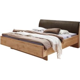 Wiemann Holzbett &raquo;Cardiff, Bettgestell, Bettrahmen, teilmassiv, mit Polsterkopfteil&laquo; Belastbarkeit 110/220 Kg, 4-fache h&ouml;henverstellbar, MADE IN 