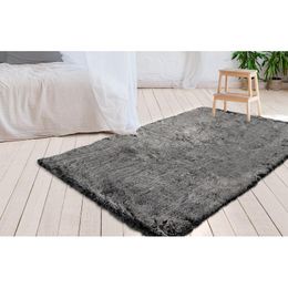 me gusta Teppich &raquo;Tender 125&laquo; rechteckig 52 mm H&ouml;he Kuscheliger & gem&uuml;tlicher Teppich, UNI-Farben,Fu&szlig;bodenheizung geeignet grau Obermaterial: 50% 