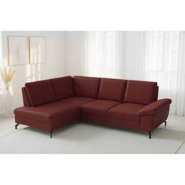 Sit & More sit&more Ecksofa &raquo;Chelsea Leder L-Form, B:249 cm, inkl. Armteil- & Sitztiefenverstellung&laquo; optional mit Schlaffunktion und Bettkasten B/H/T: 249cm x 