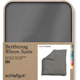 Schlafgut Bettbezug &raquo;Woven Satin&laquo; besonders dicht gewebt, Mix & Match: passender Kissenbezug erh&auml;ltlich grau Mako-Satin, Obermaterial: 100% Baumwolle B/L: 200cm