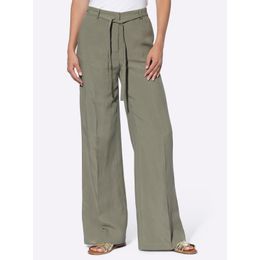 Heine Damen Leinenhose, Gr&uuml;n, Gr. 34, Sommerhosen, Material: Lyocell
