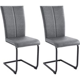 Home Affaire Freischwinger &raquo;Nils&laquo; (Set) 2 Stk.Stuhl belastbar bis 120 Kg, Gestell Metall im Chrom-Look oder Schwarz grau Holzwerkstoff, Metall, 