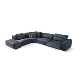 Egoitaliano Ecksofa &raquo;Beverly, extravangantes Designsofa mit erstklassigem Sitzkomfort&laquo; wahlweise mit elektrischer Relaxfunktion, Kopfteilverstellung grau Leder &raquo;
