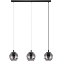 Eglo Pendelleuchte &raquo;ARISCANI&laquo; E27 1 Stk. Lampe f&uuml;r Esstisch, H&auml;ngeleuchte, Rauchglas schwarz transparent, E27 schwarz 3, H: 110cm, 1 Stk.