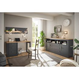 OTTO home B&uuml;rom&ouml;bel-Set &raquo;Westminster&laquo; im romantischen Landhausstil, exclusiv by Otto grau Holzwerkstoff, Metall B/H/T: 341cm x 170cm x 60cm, 