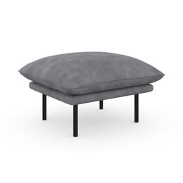 OTTO home Polsterhocker &raquo;Stine&laquo; Besonderes Design durch Kissenoptik und Keder grau Struktur (100% Polyester);Struktur weich (85% Polyester/15% Nylon);
