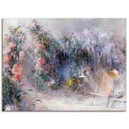Artland Wandbild &raquo;Rosen und Flieder&laquo; Garten 1 Stk. tlg. als Leinwandbild, Poster in verschied. Gr&ouml;&szlig;en lila Leinwand B/H/T: 40cm x 30cm, Leinwandbild Garten 