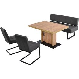 K+w Komfort & Wohnen K+W Komfort & Wohnen Essbank &raquo;Spider II Polsterbank&laquo; Sitzsteppung, bequem durch Sandwichbauweise, Metallkufe in schwarz grau B/H/T: 160cm x 88cm x 