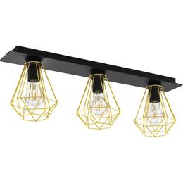 Eglo Deckenleuchte &raquo;TARBES 2&laquo; E27 1 Stk. Deckenleuchte in schwarz und messing aus Stahl - exkl. E27 - 40W schwarz H: 24,5cm, 1 Stk.