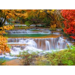 papermoon Fototapete &raquo;Waterfall in Rain Forest&laquo; glatt bunt Vlies B/L: 3m x 2,23m, Bahnen: 6 Stk.