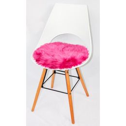 Heitmann Felle Stuhlkissen &raquo;Lamm, Sitzauflage rund&laquo; &Oslash; 45 cm, echtes Lammfell, waschbar, auch als 2er oder 4er Set pink Lammfell B/L: 45cm x 45cm, 1 Stk.