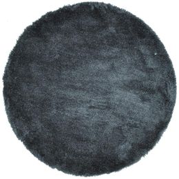 Tom Tailor HOME Hochflor-Teppich &raquo;Shaggy Teppich Cozy&laquo; rund 25 mm H&ouml;he Uni Farben, auch in Pastell Farben, weich & kuschelig grau Polyester &Oslash; 190cm 1 